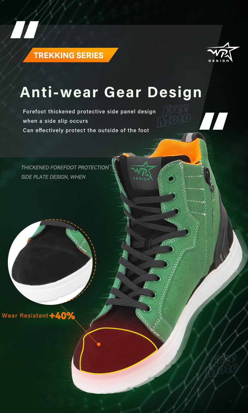 NEW SULAITE Men's Motorcycle Shoes Four Seasons Motorbike Gear Shift ...