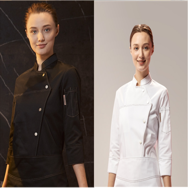 Ready Stock Hotel long-sleeved chef clothing men's catering restaurant ...