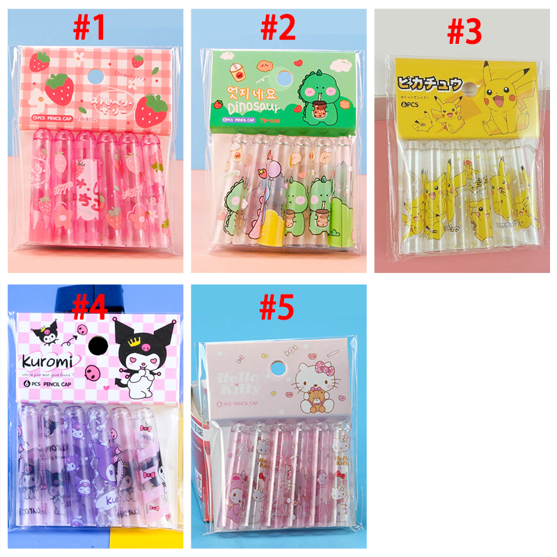 5 Style Pencil Protector Cover Student Pencil Extender Cap Stationery ...