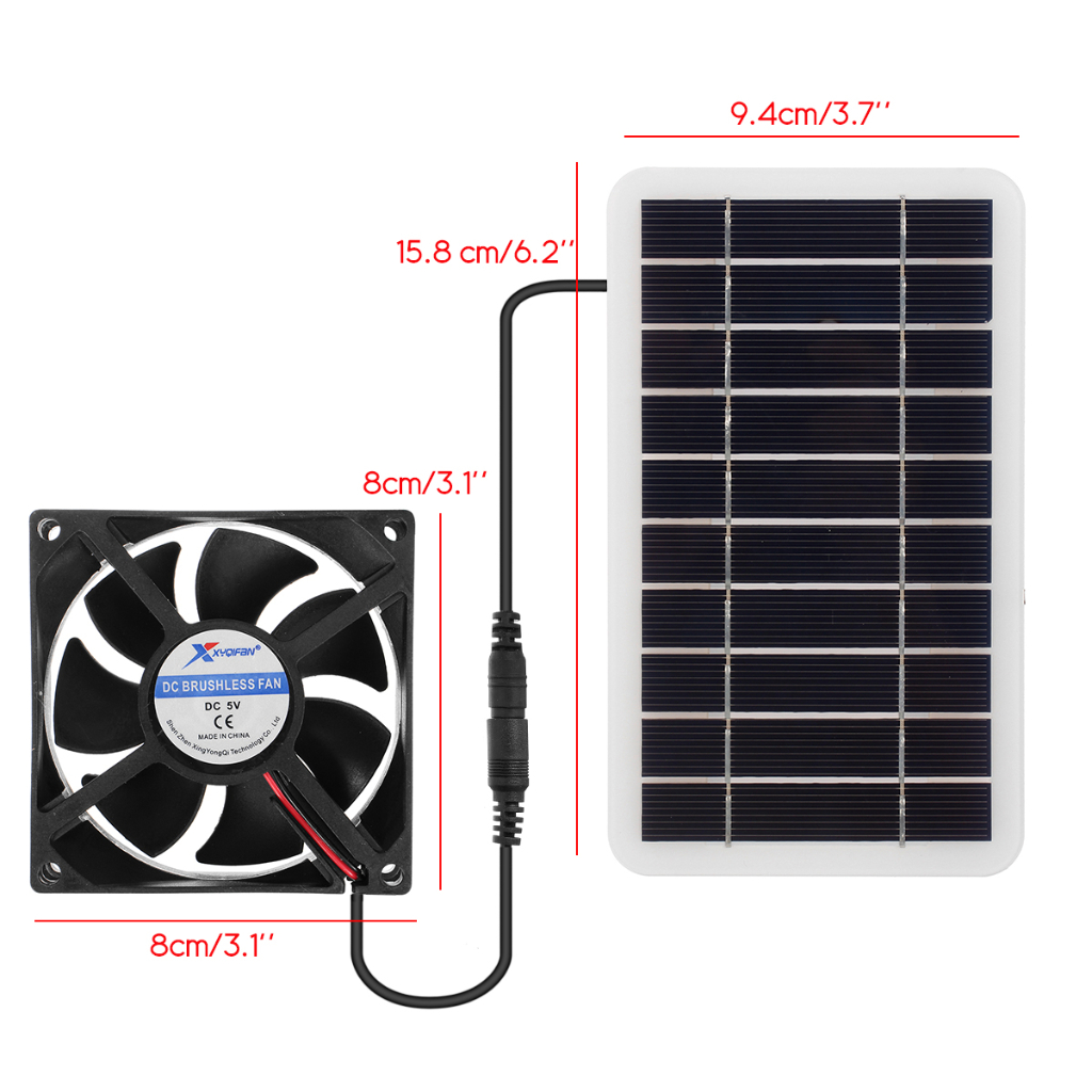 5V 30W outdoor solar panel exhaust fan greenhouse chicken house fan ...