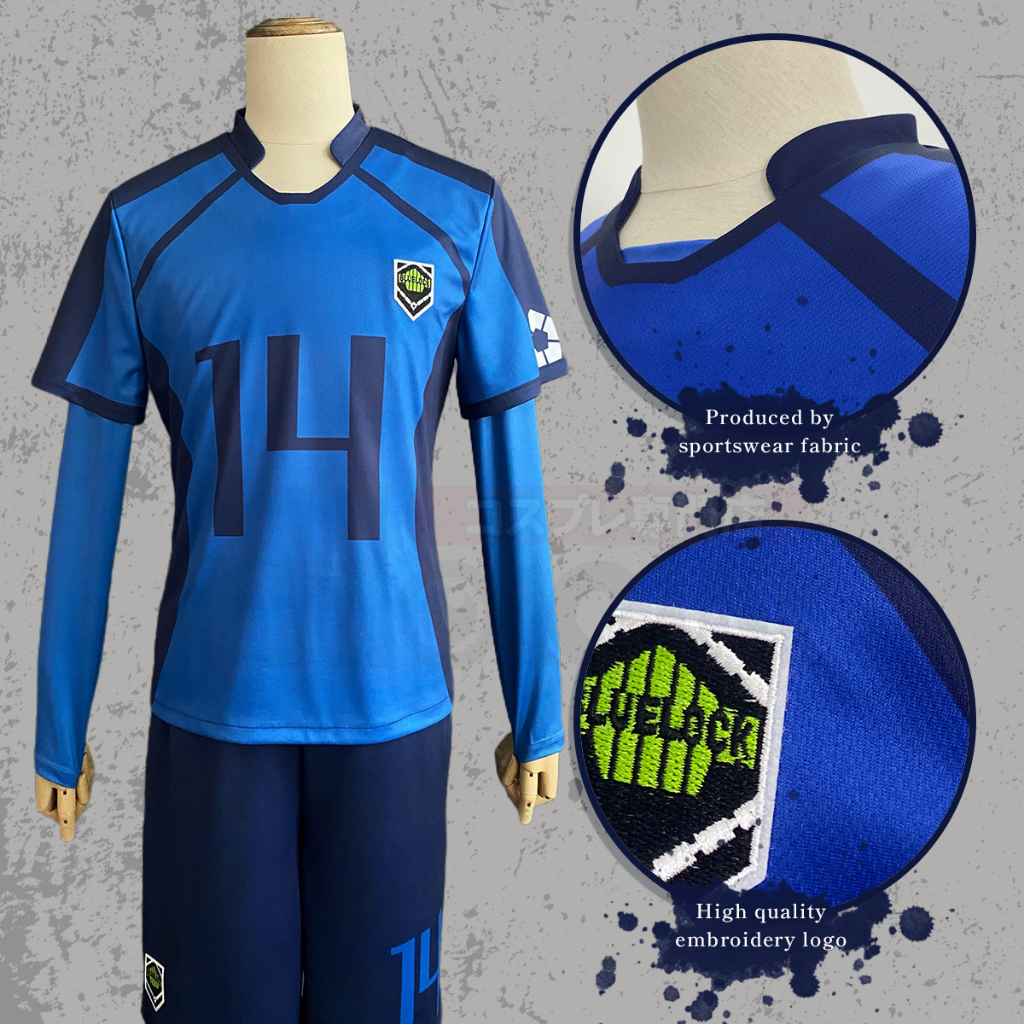 HOLOUN Blue Lock Anime Jersey Cosplay Costume Kaiser Reo T-shirt ...