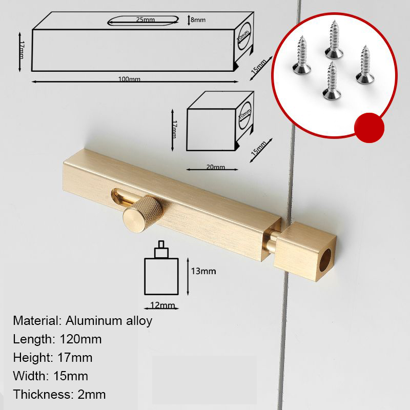 1pc Aluminum alloy Security Door Bolt Simple Style Door Slide Latch ...