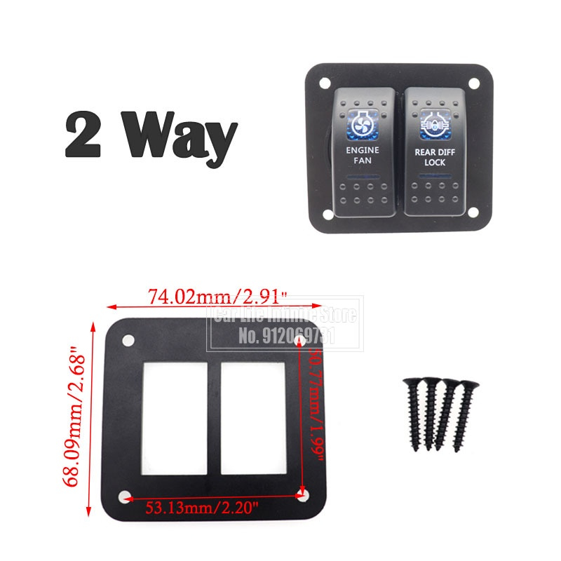 2/3/4/5/6/ Way Aluminum Rocker Switch Panel Box Housing Holder FOR ARB ...