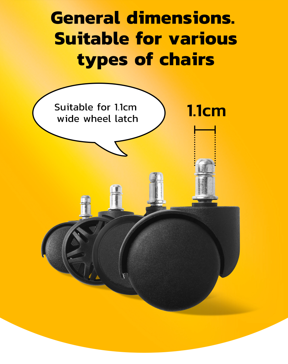 MUSSO Gaming Chair Base Replacement Heavy Duty Universal 300mm / 350mm ...