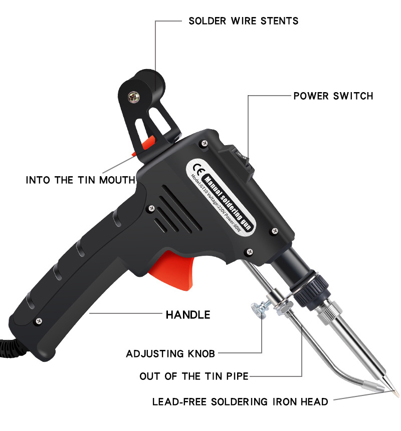 KIPRUN Auto Welding Soldering Iron, 220V 60W Electric Soldering Iron ...