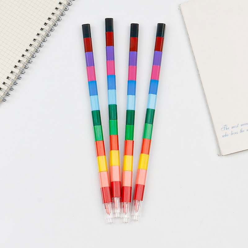 Rainbow Pencils Stackable Crayons For Kids Stacking DIY Crayons ...