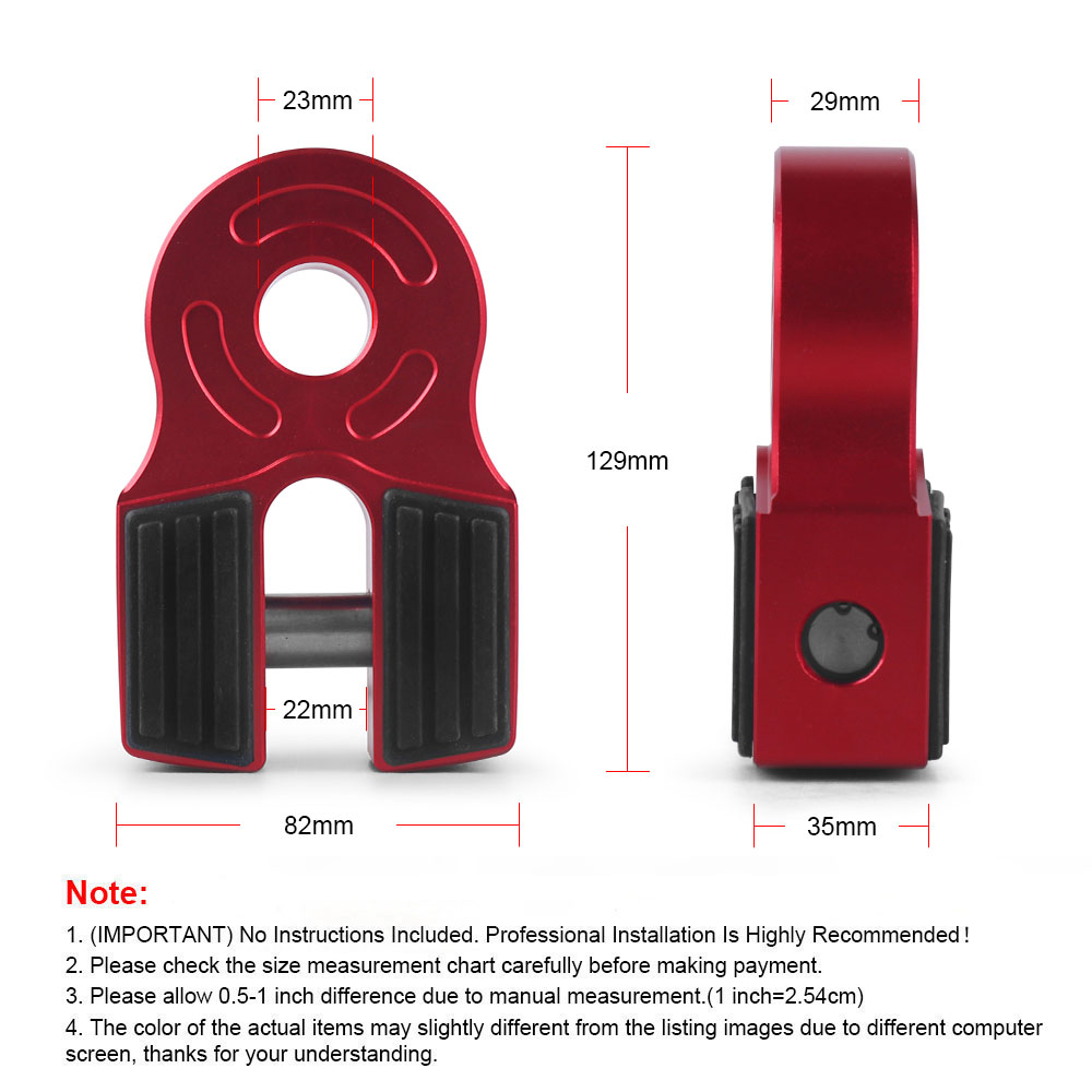 30000 LB Winch Hook Rope Trailer Hook Connector Flat Shackle Mount ...