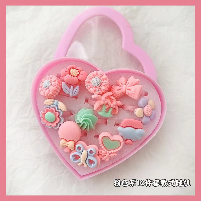 Cute Cartoon Plastic Rings Kids Toys Girls Ring Sets Fashion ...