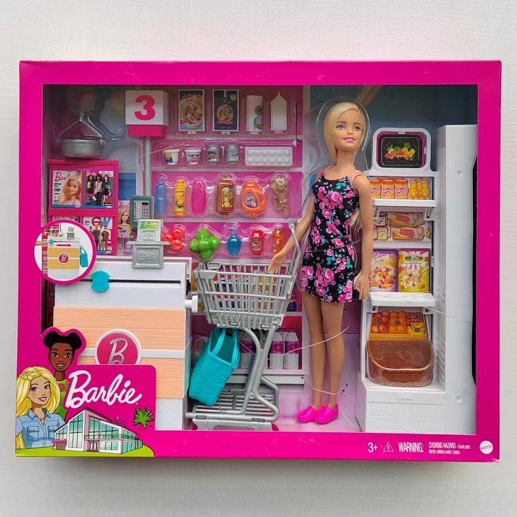 Barbie Doll and Supermarket Playset with 25 Grocery Store and Food ...