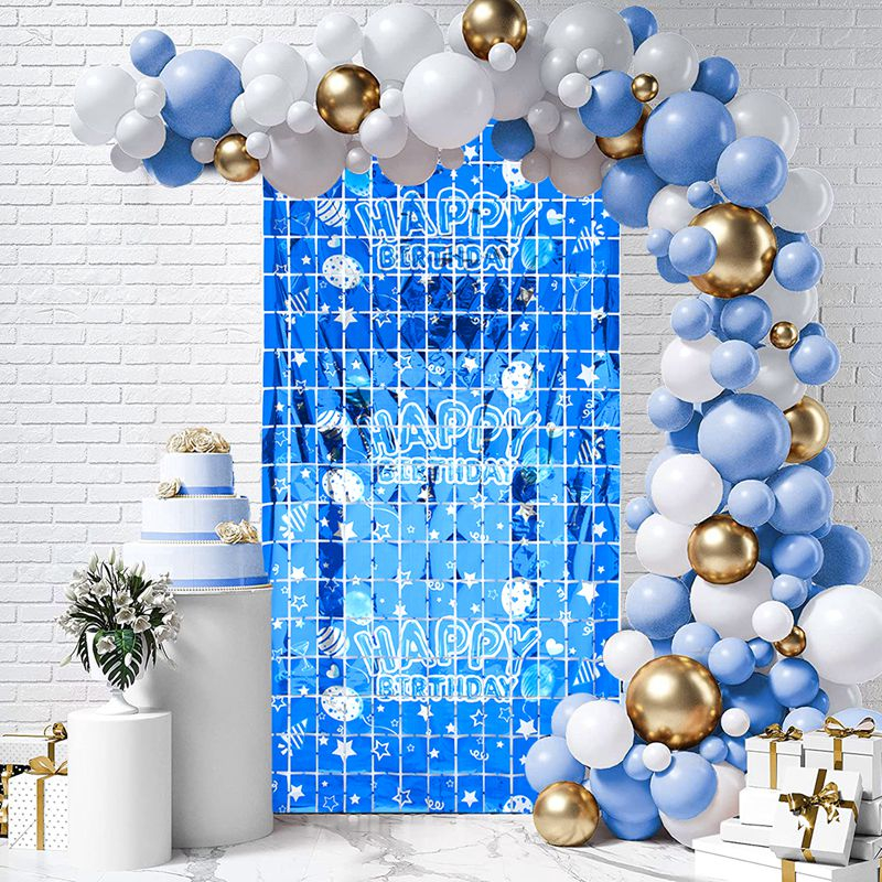 1*2Meters Muticolor Rain Silk Foil Curtain Happy Birthday Decoration ...