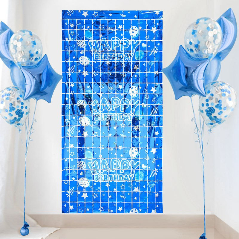1*2Meters Muticolor Rain Silk Foil Curtain Happy Birthday Decoration ...