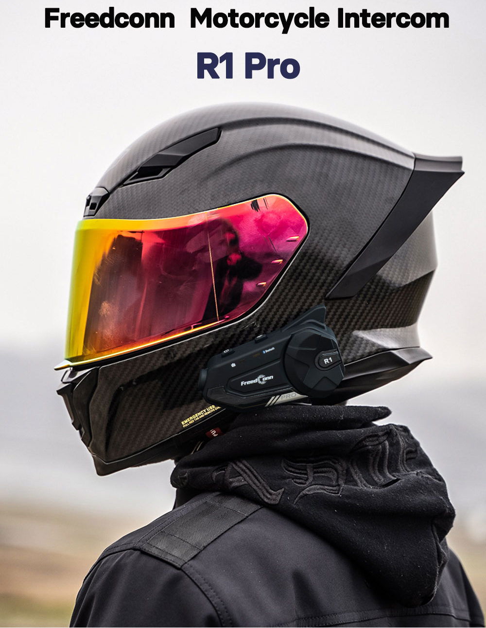 Freedconn R1 PRO Motorcycle Helmet Bluetooth Headset Group Intercom ...