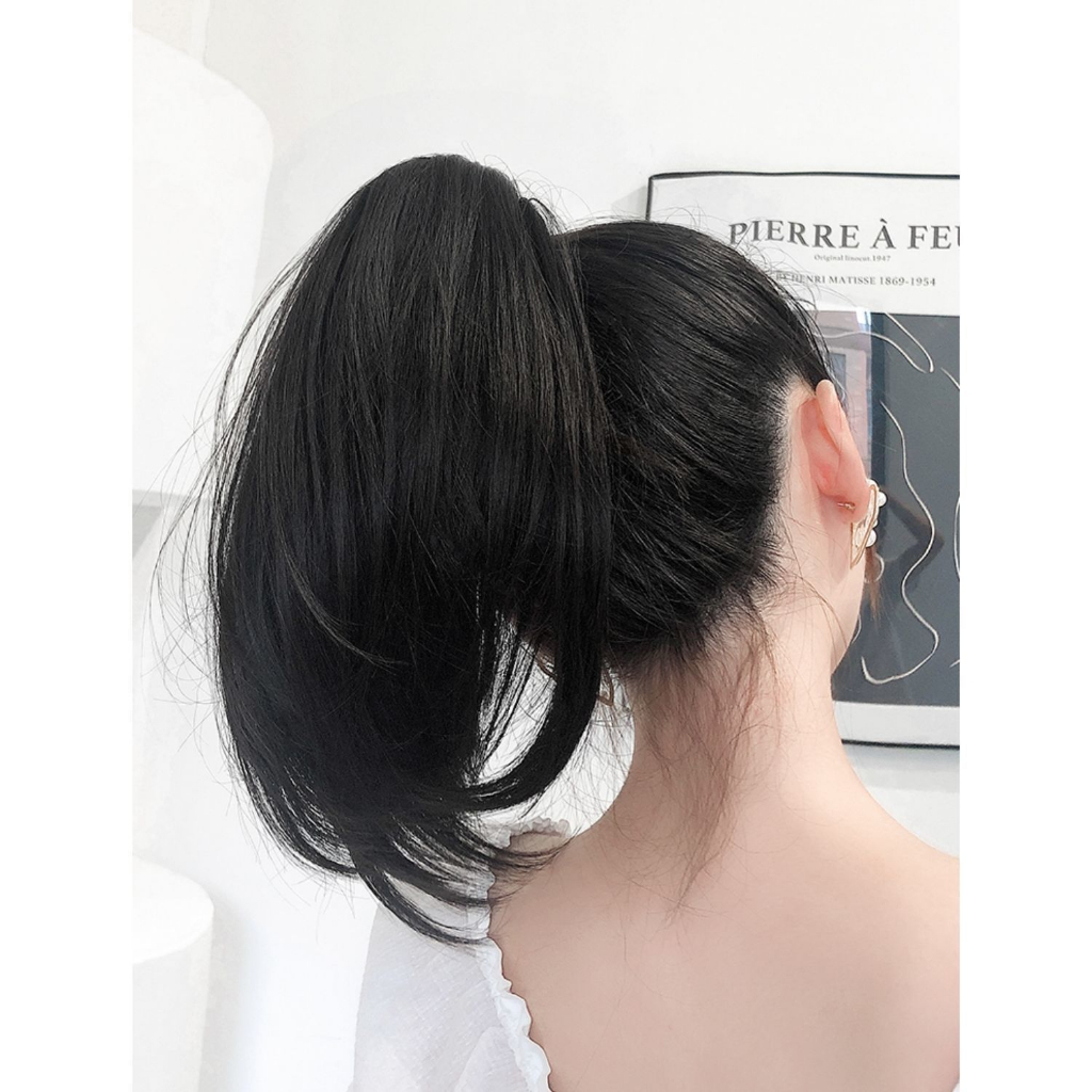 30CM Y2K woman ins short straight ponytail Wig gripping clip invisible ...
