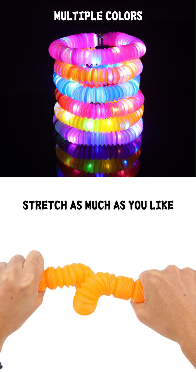 Pop Light Tubes Sensory Fidget Toy Flash Light Autistic Children Stress ...