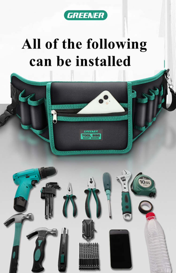 Greener Electrician Tool Waist Bag Male Multi-Function Portable ...