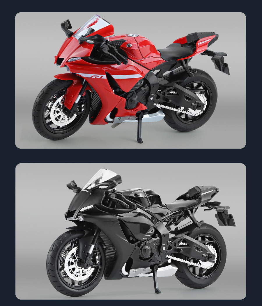 1:12 Scale Yamaha R1 Alloy Diecast Motorcycle Model With Light Sound ...