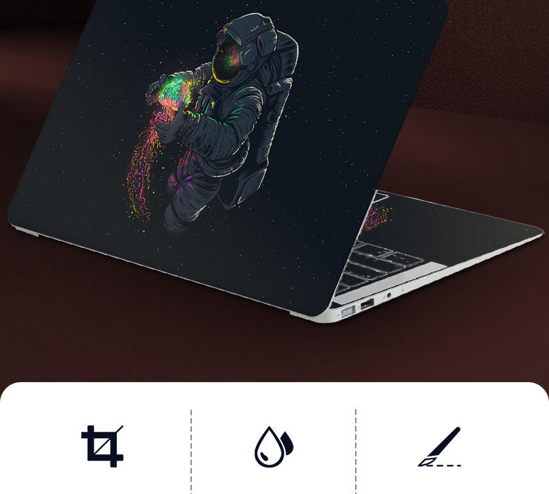 Pre-cut Vinyl Film Sticker,Black Cover Art decal,For Laptops of various ...