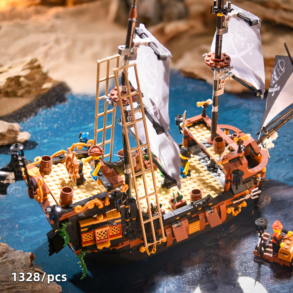1328PCS City DIY Of The Caribbean Pirates Building Blocks Toys Model ...