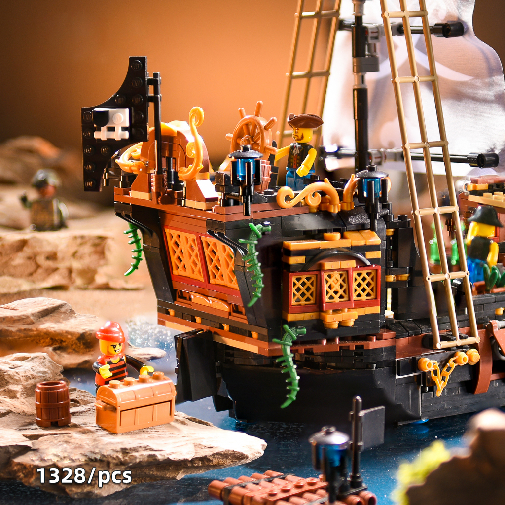 1328PCS City DIY Of The Caribbean Pirates Building Blocks Toys Model ...