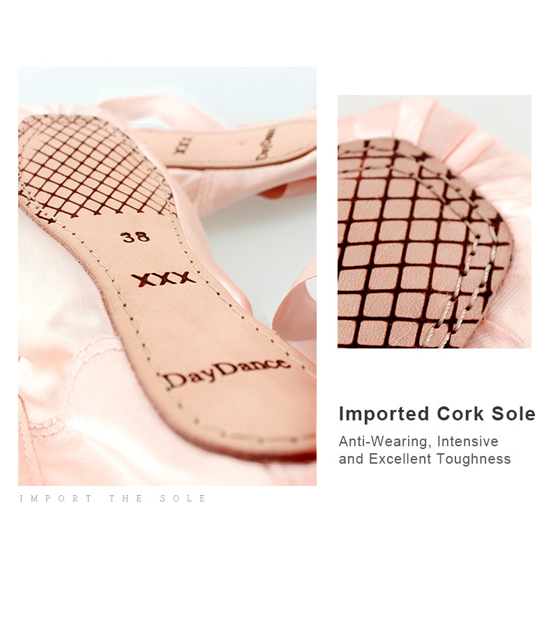 Ballet Pointe Shoes Satin Professional Hard Ballet Shoes for Women ...