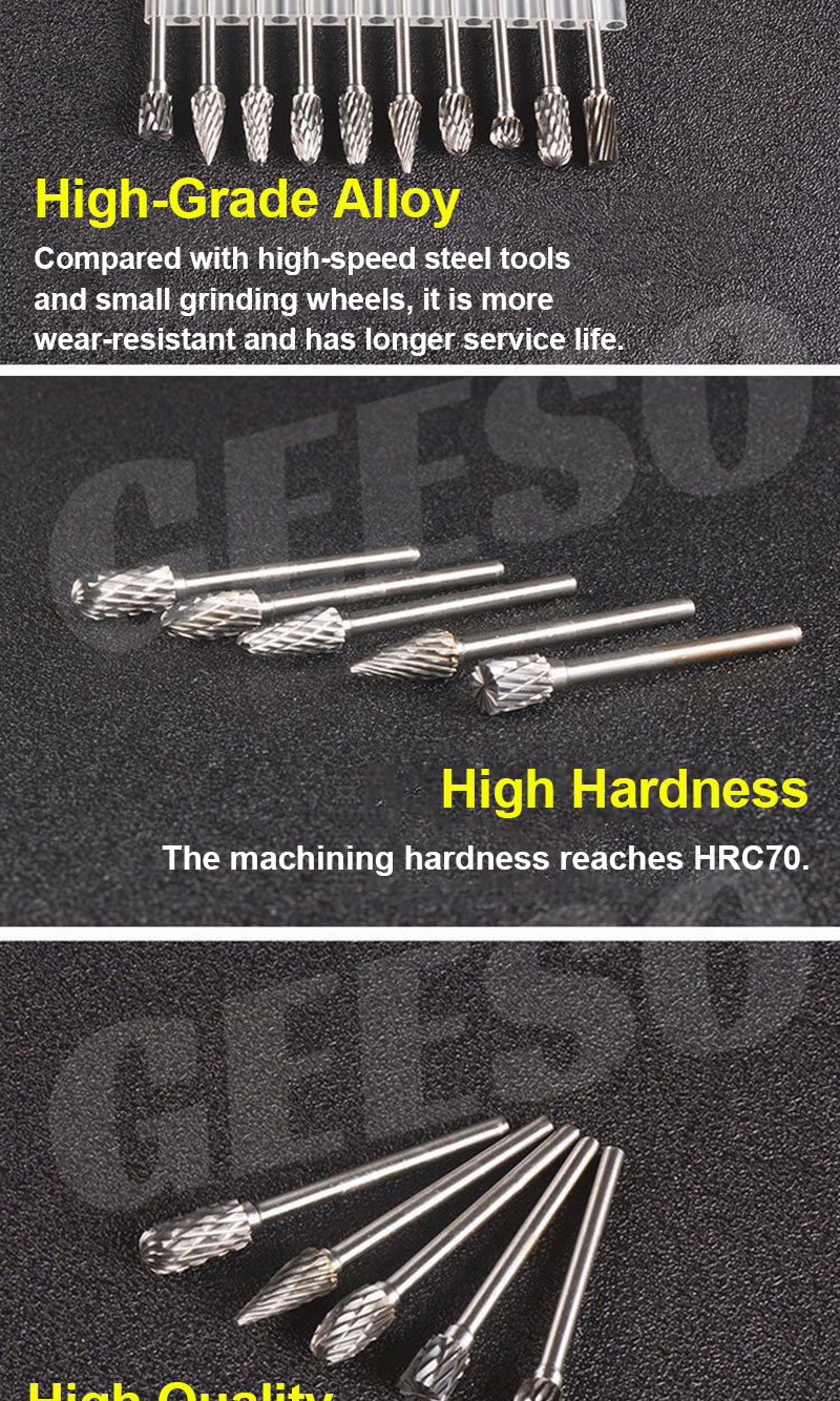 GEESO Tungsten Carbide Burr 10PCS Mata Porting Set Mata Korek Porting ...