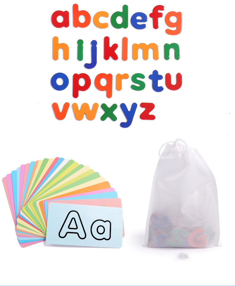 52 Wooden Alphabet Magnets - Uppercase and Lowercase Letters - ABC ...