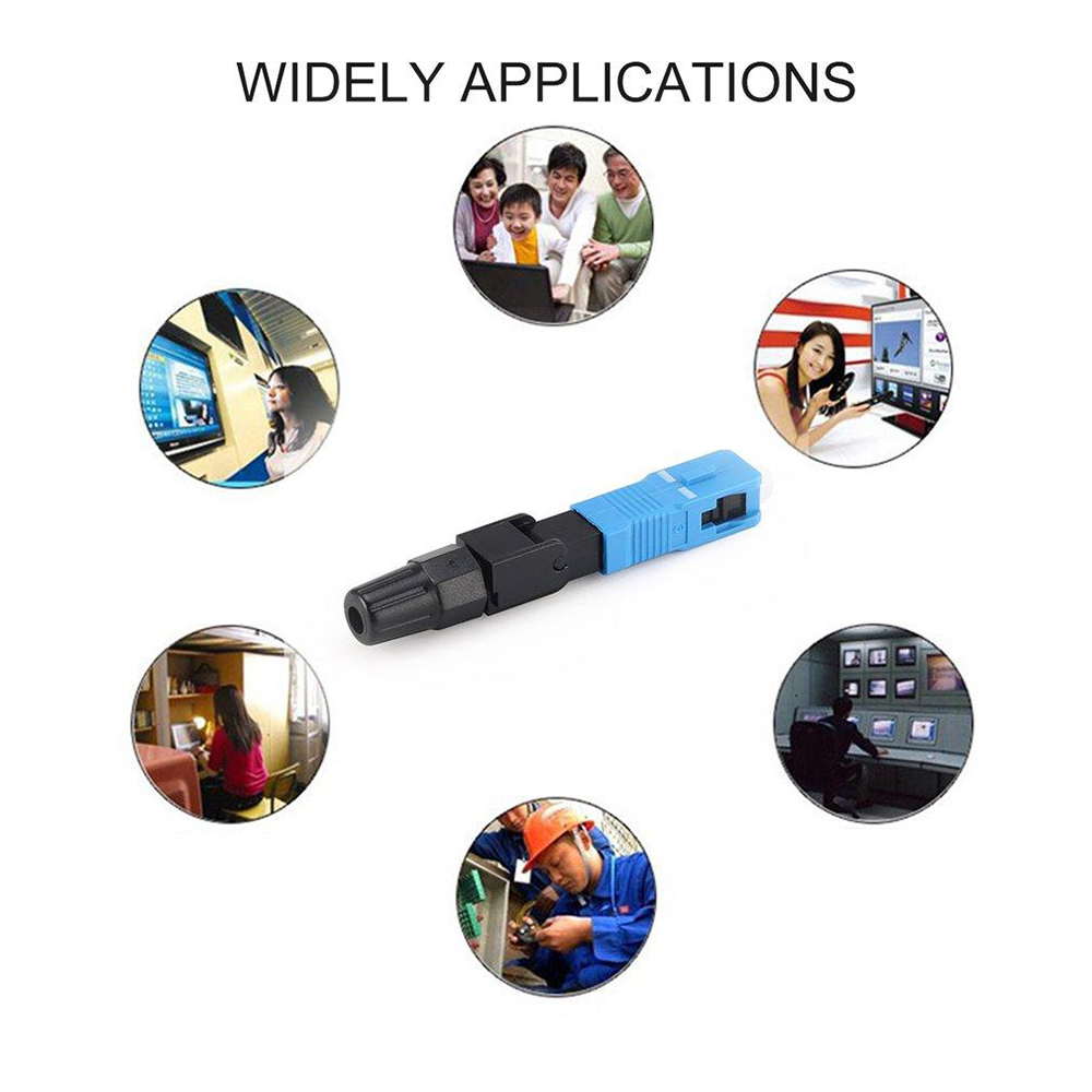 AMPCOM Fiber Optics Fast Connector, Single Mode SC UPC APC Quick Connector Adapter for 9/125um ...