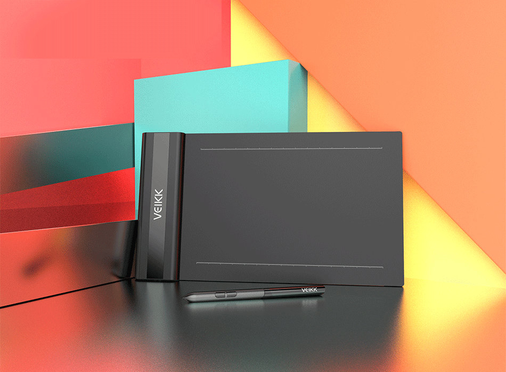 VEIKK S640 Drawing Tablet 6x4 Inch Pen Tablet with Battery-Free Stylus Support Mac/ Windows ...