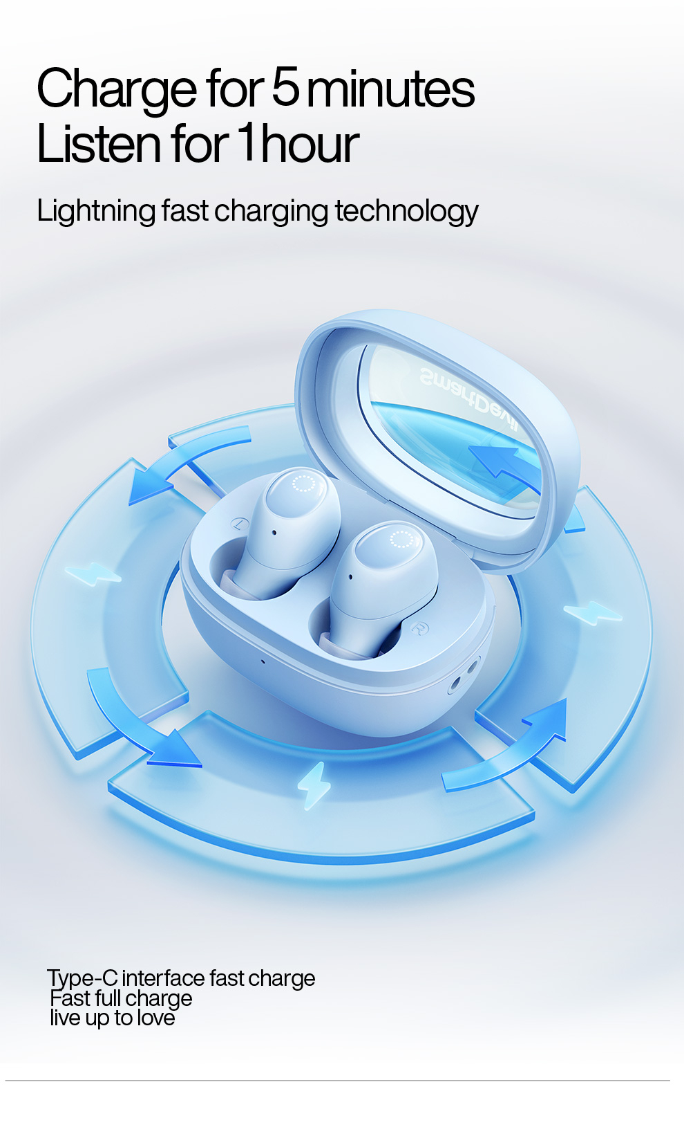 SmartDevil E07 TWS Bluetooth Earphones Stereo Wireless 5.3 Bluetooth Headphones Touch Control ...