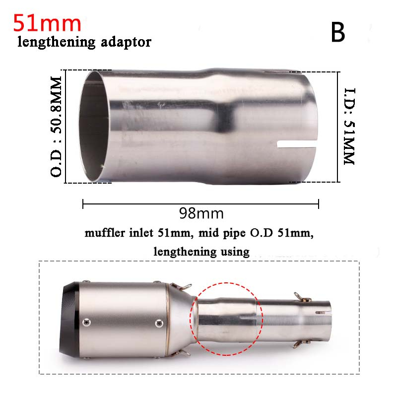 51/60MM Adaptor Using for Connect Muffler to Mid Pipe Header Pipe ...