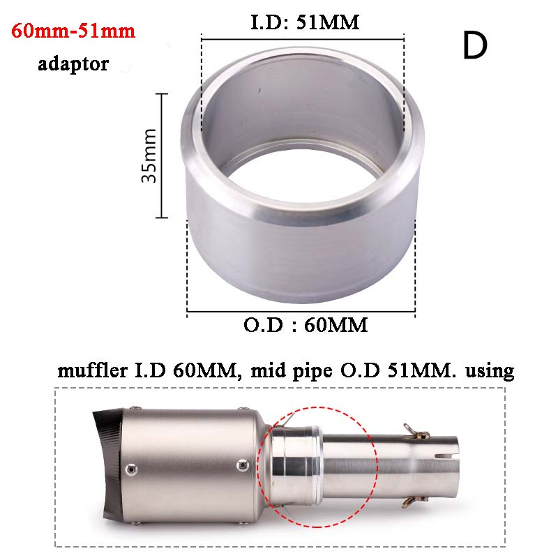 51/60MM Adaptor Using for Connect Muffler to Mid Pipe Header Pipe ...