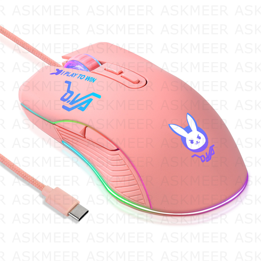 Wired USB C Gaming Mouse Lightweight 7200DPI,12 RGB Backlit Optical ...