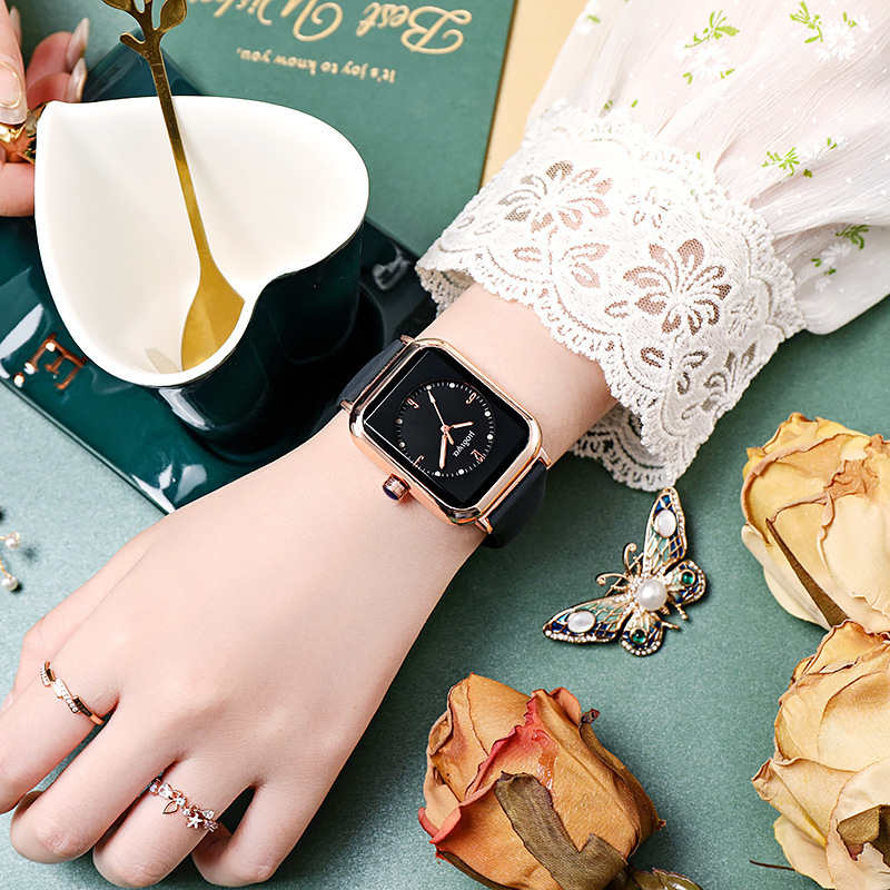Art Square Glow Quartz Watch Net Red Fashion Colorful Silicone Small ...