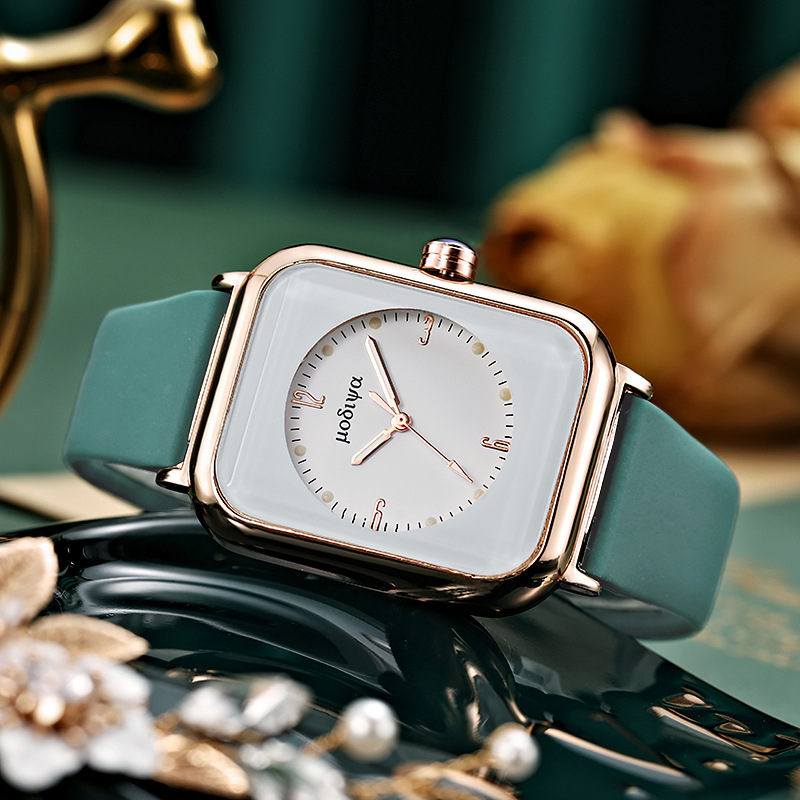 Art Square Glow Quartz Watch Net Red Fashion Colorful Silicone Small ...