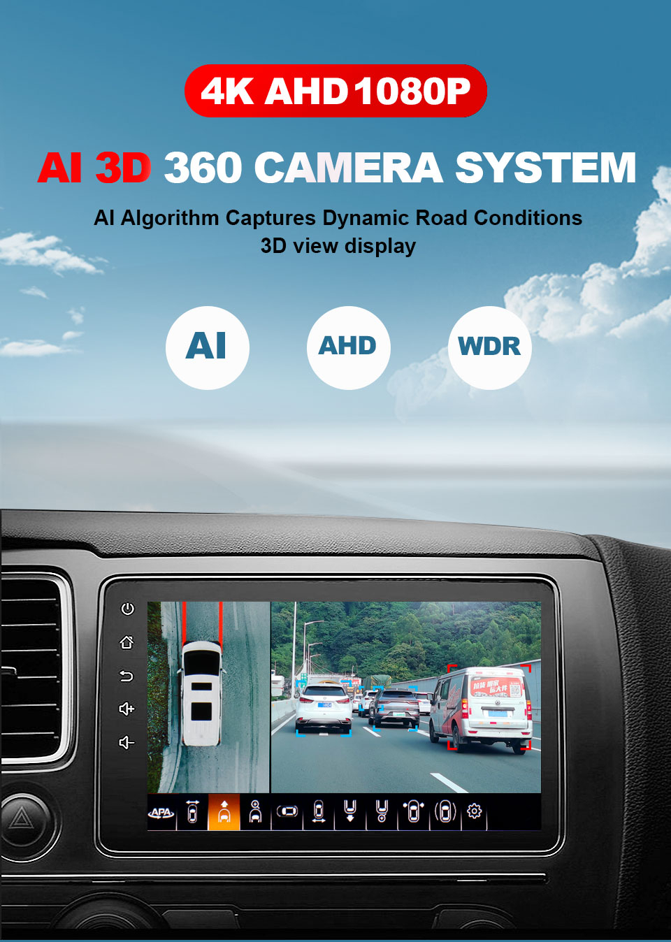 Smartour AI 3D 360 Car Camera Surround View System Driving With Bird ...