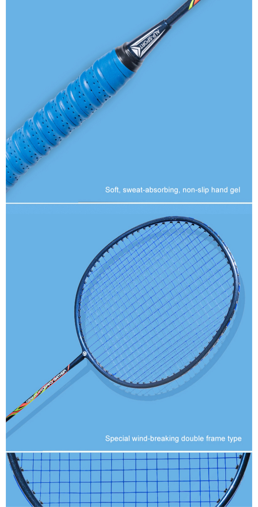 ALP RR Pro 2Pcs 4U G5 100% Original Design Full Carbon 24Lbs Badminton ...