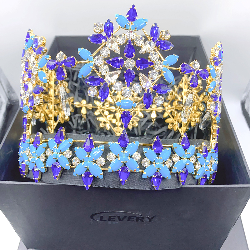 Levery Miss World Crown with Shining Rhinestone Full Circle Large Crown ...