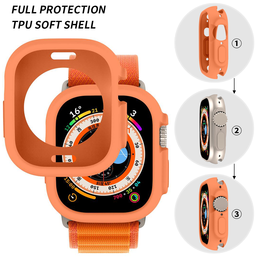 Soft Silicone Case for Watch Ultra 49mm Sport watch Hollow Frame Bumper ...