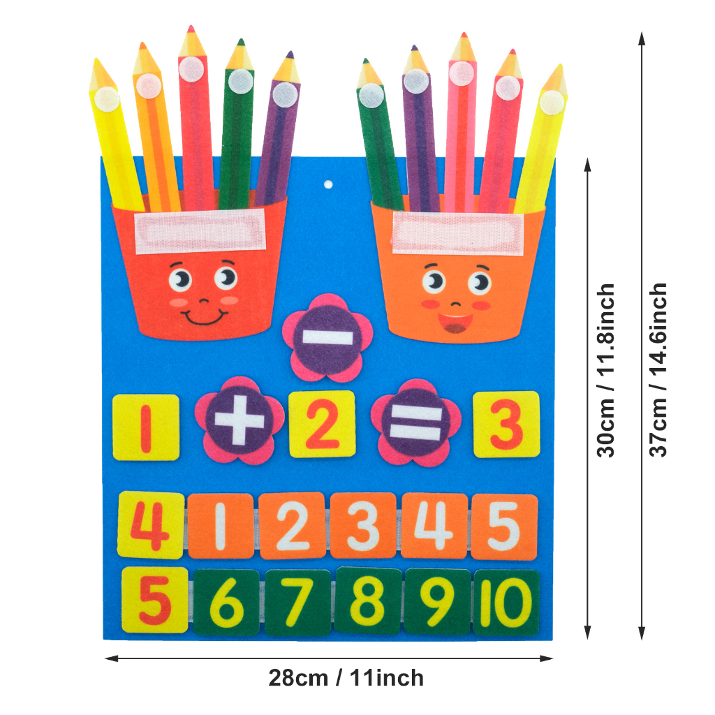 Kids Felt Math Board Pencil Numbers Arithmetic Funny Math Toys Learning ...