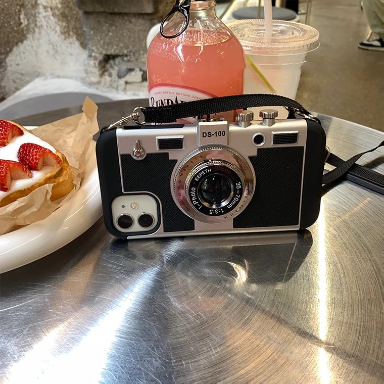 Fashion Crossbody Strap 3D Camera Phone Case Compatible For iPhone 14 Plus 11 13 12 Pro Max X XR ...