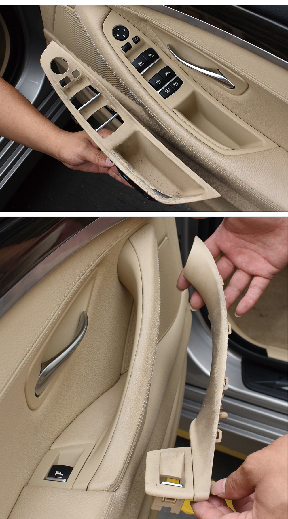 Right Driver Cars Interior Armrest Panel Door Handle Cover Trim 7pcs ...