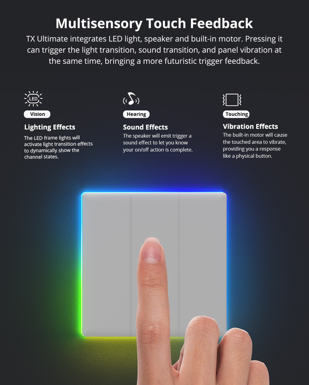 SONOFF T5 86 TX Ultimate WIFI Smart Touch Wall Switch Full Touch Access LED Light Edge Multi ...