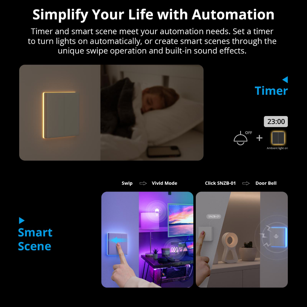 SONOFF T5 TX Ultimate Smart Wall Switch Full Touch Access LED Light ...