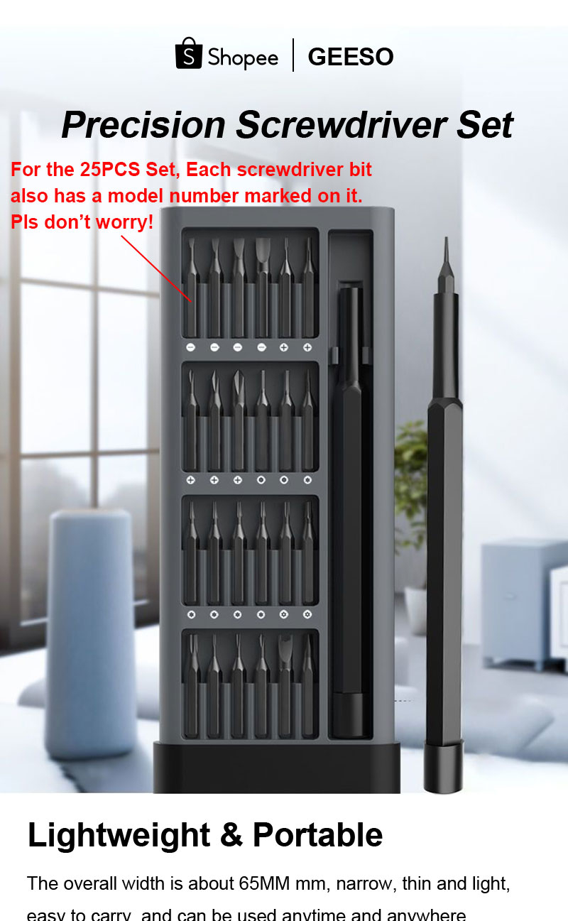 GEESO 63PCS Screwdriver Set Precision Mini Screwdriver Bit Set Magnetic ...