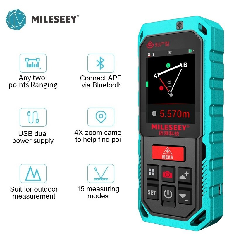 Mileseey S2 Camera Laser Distance Meter Professional Outdoor Bluetooth ...