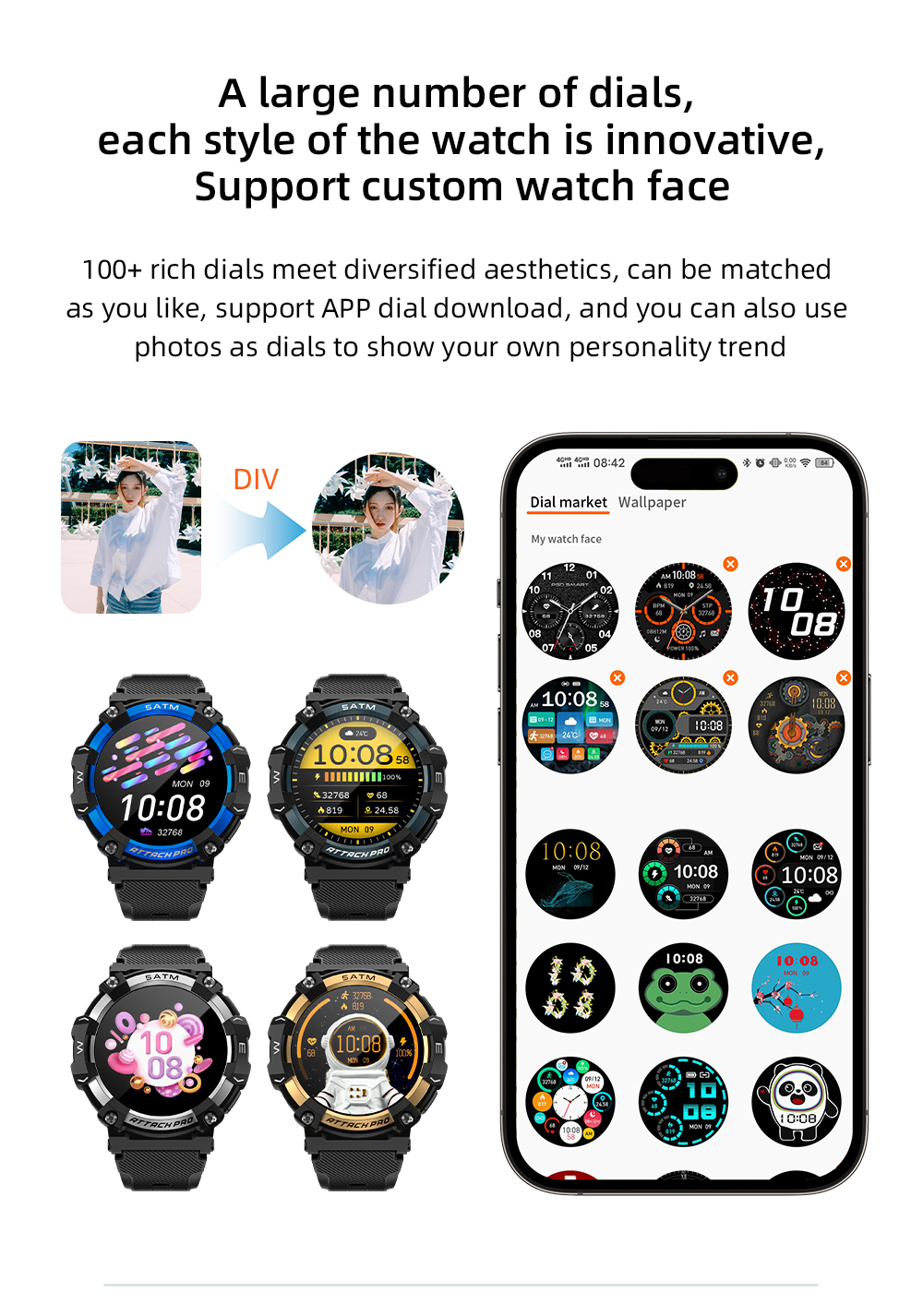 LOKMAT 2023 New Smart Watch ATTACK 2 Pro Bluetooth Call Information ...