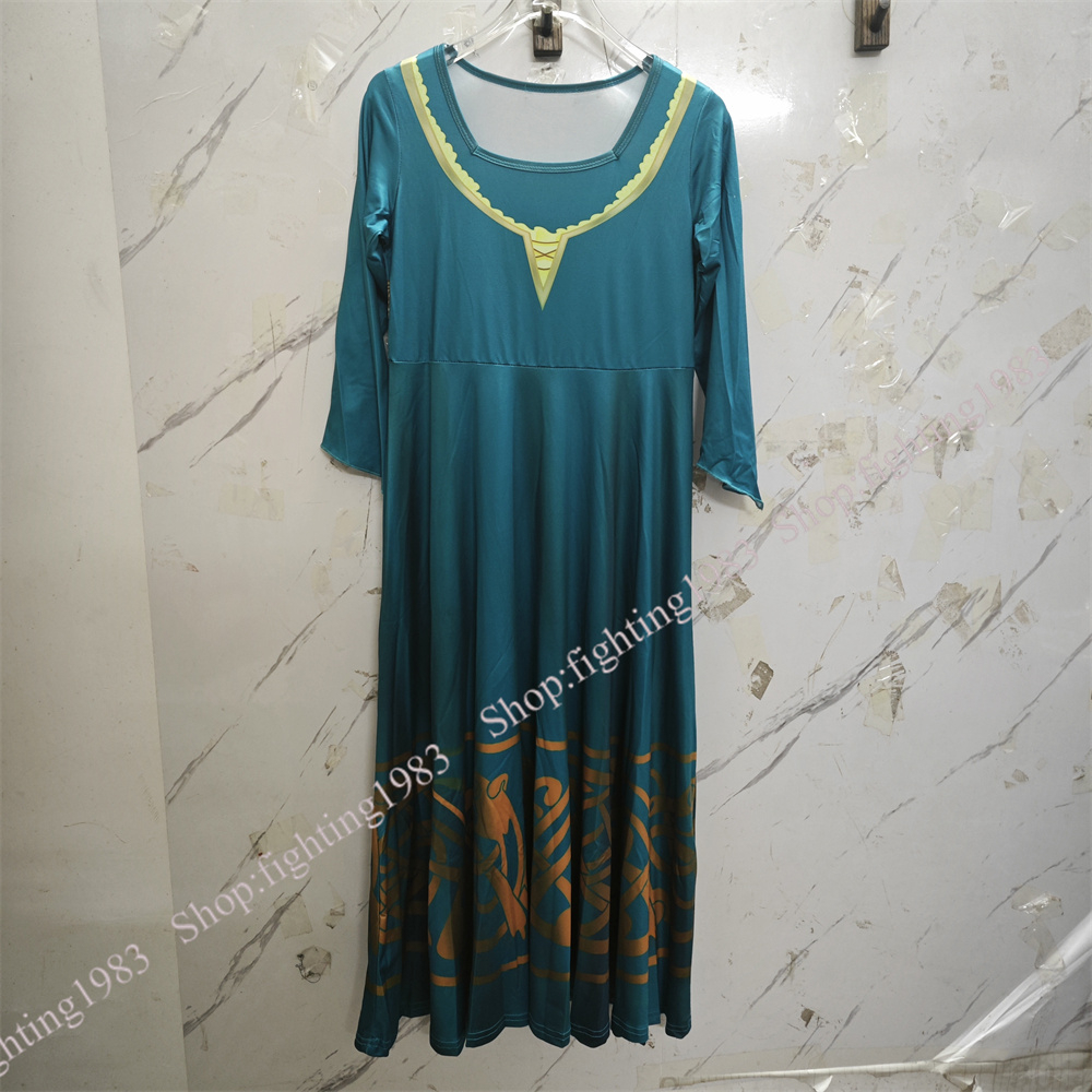 Princess Merida BRAVE Christmas Outfits For Girls Printing Dress Long ...