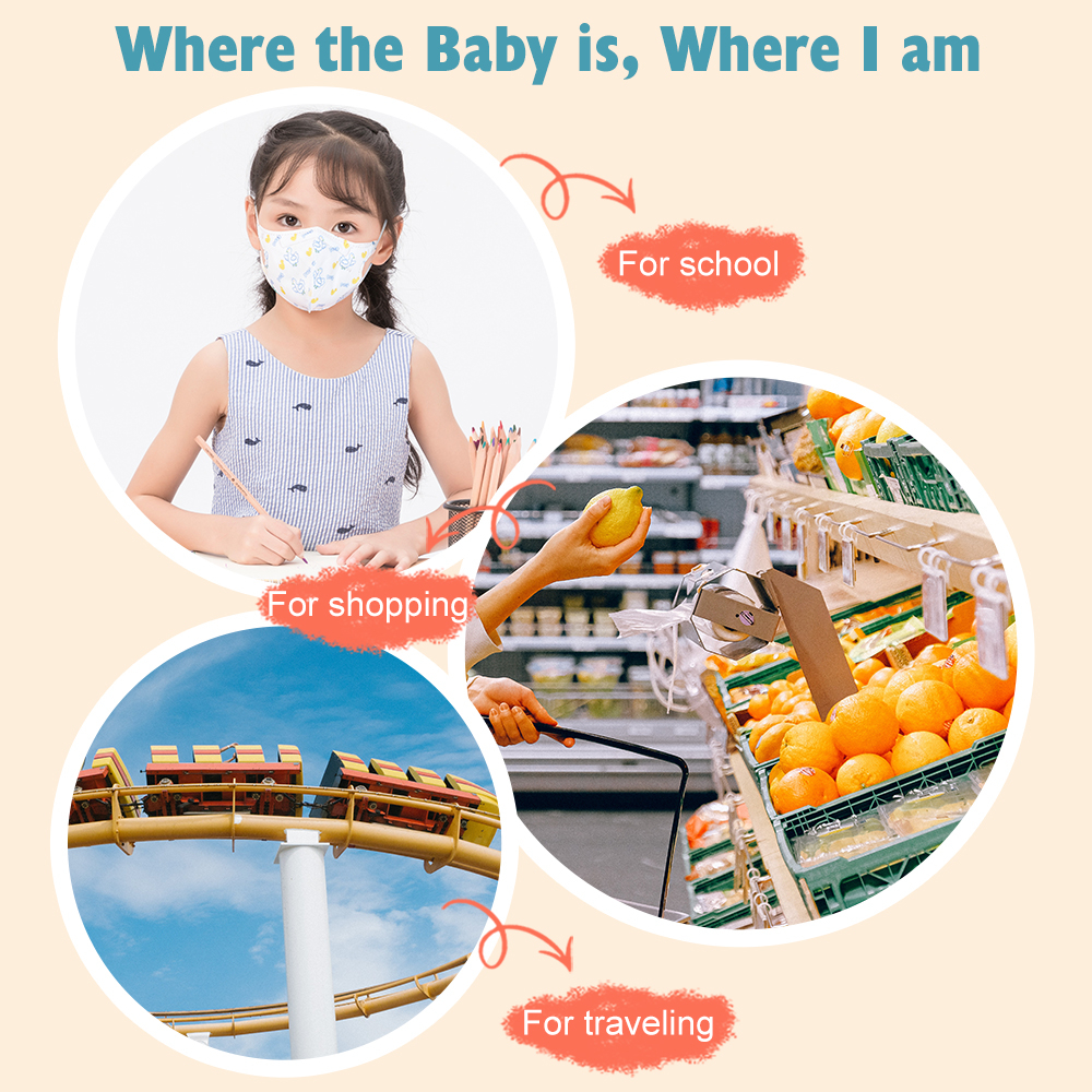 Cofoe Cute Mask for Kids Girl boy Medical Leve Cartoon 3D 4ply Protection disposable KN95 ...