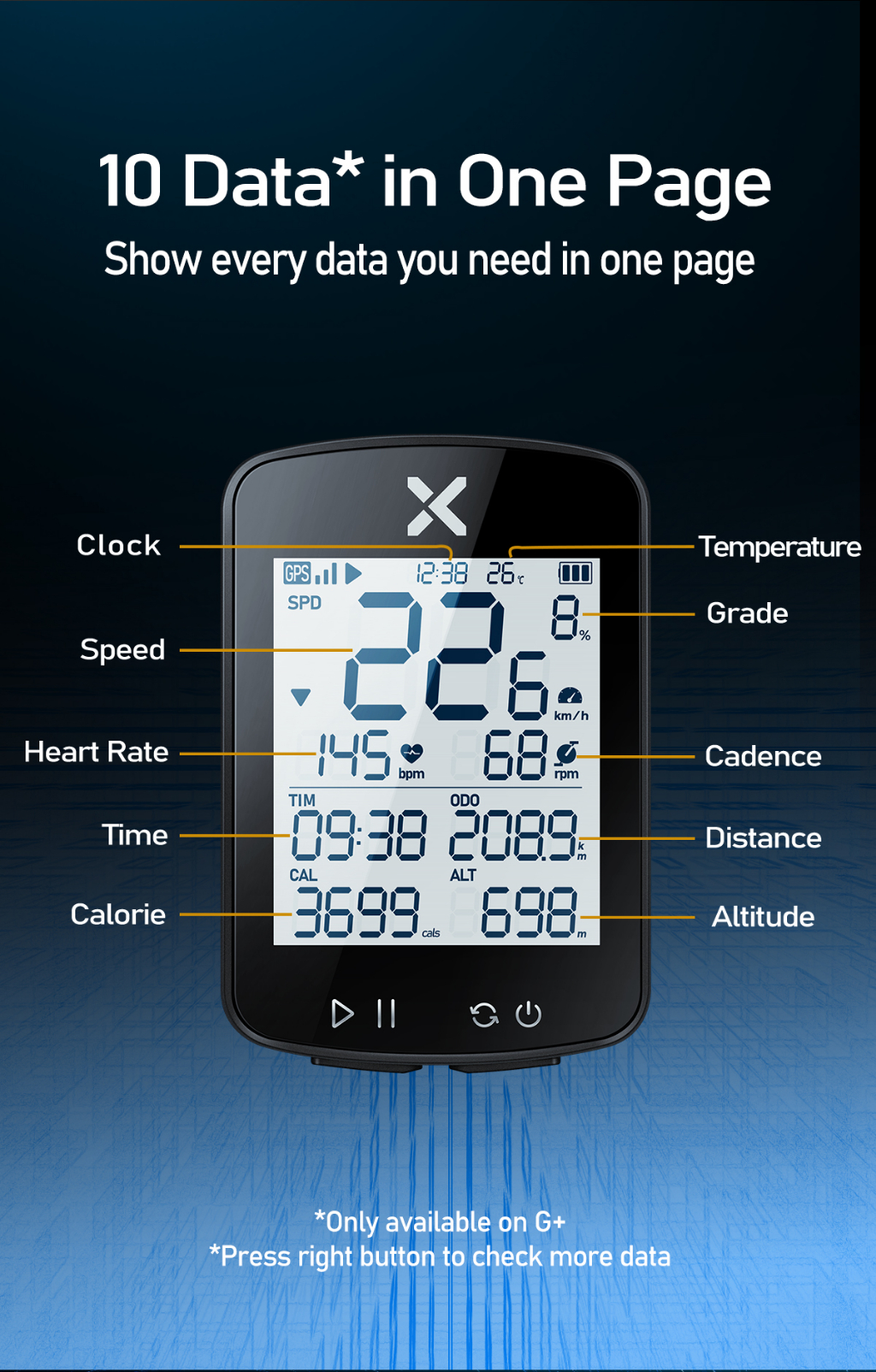 New Version XOSS G+ G2 G Plus 2nd Bike Computer GPS Generation Cycling ...