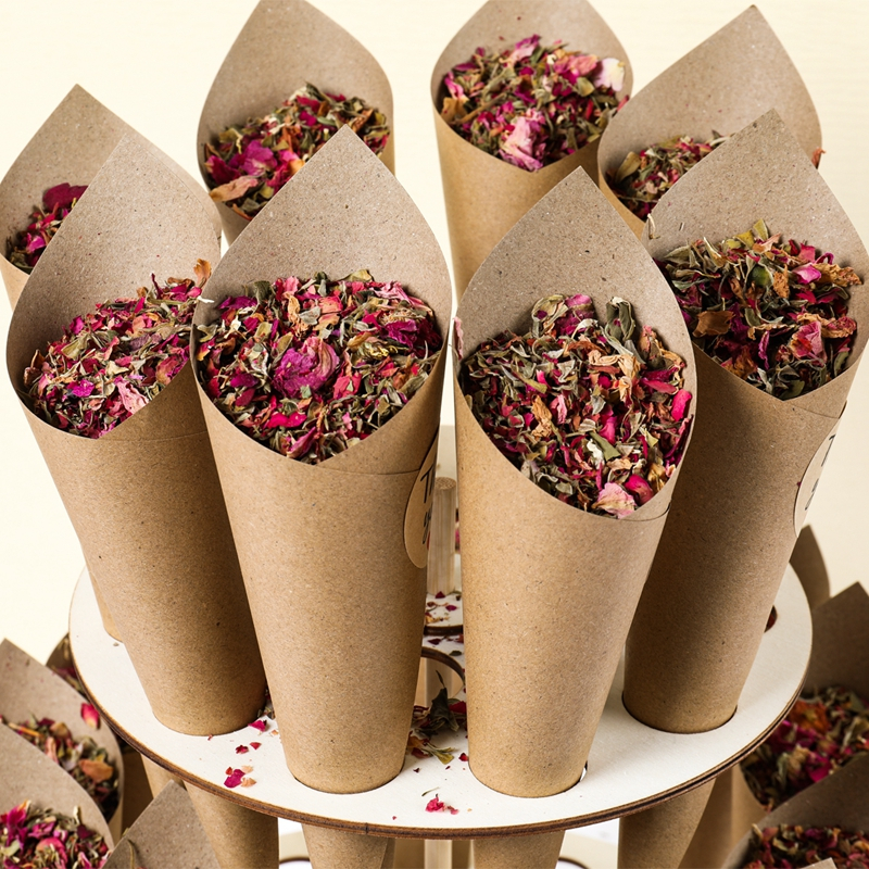 Wooden Double Layer Confetti Cone Stand Box Tray With 'Thank You ...